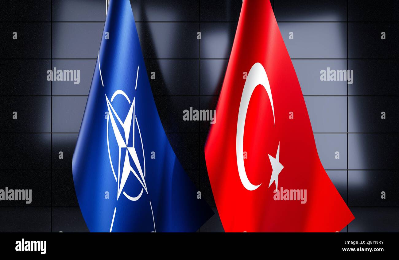 Turkey and NATO flags - 3D illustration Stock Photo - Alamy