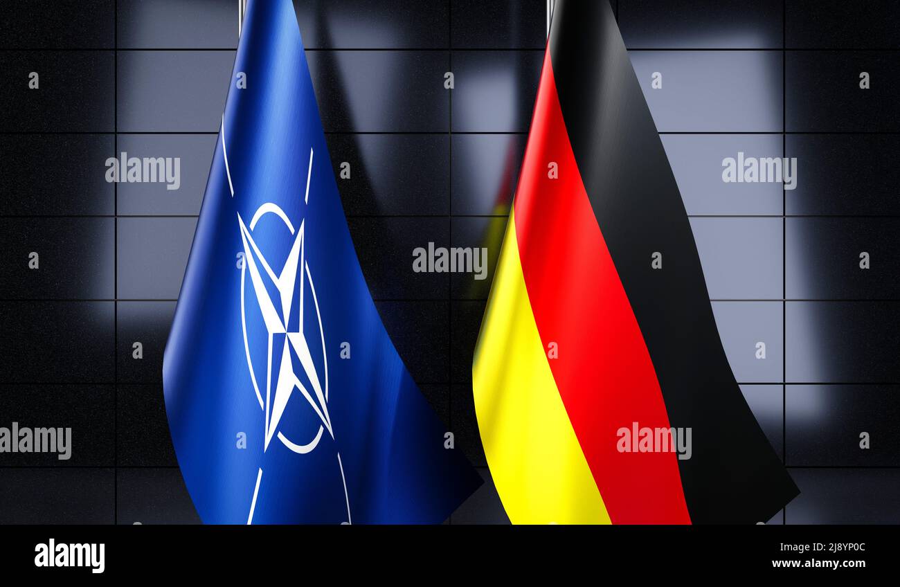 Germany and NATO flags - 3D illustration Stock Photo - Alamy