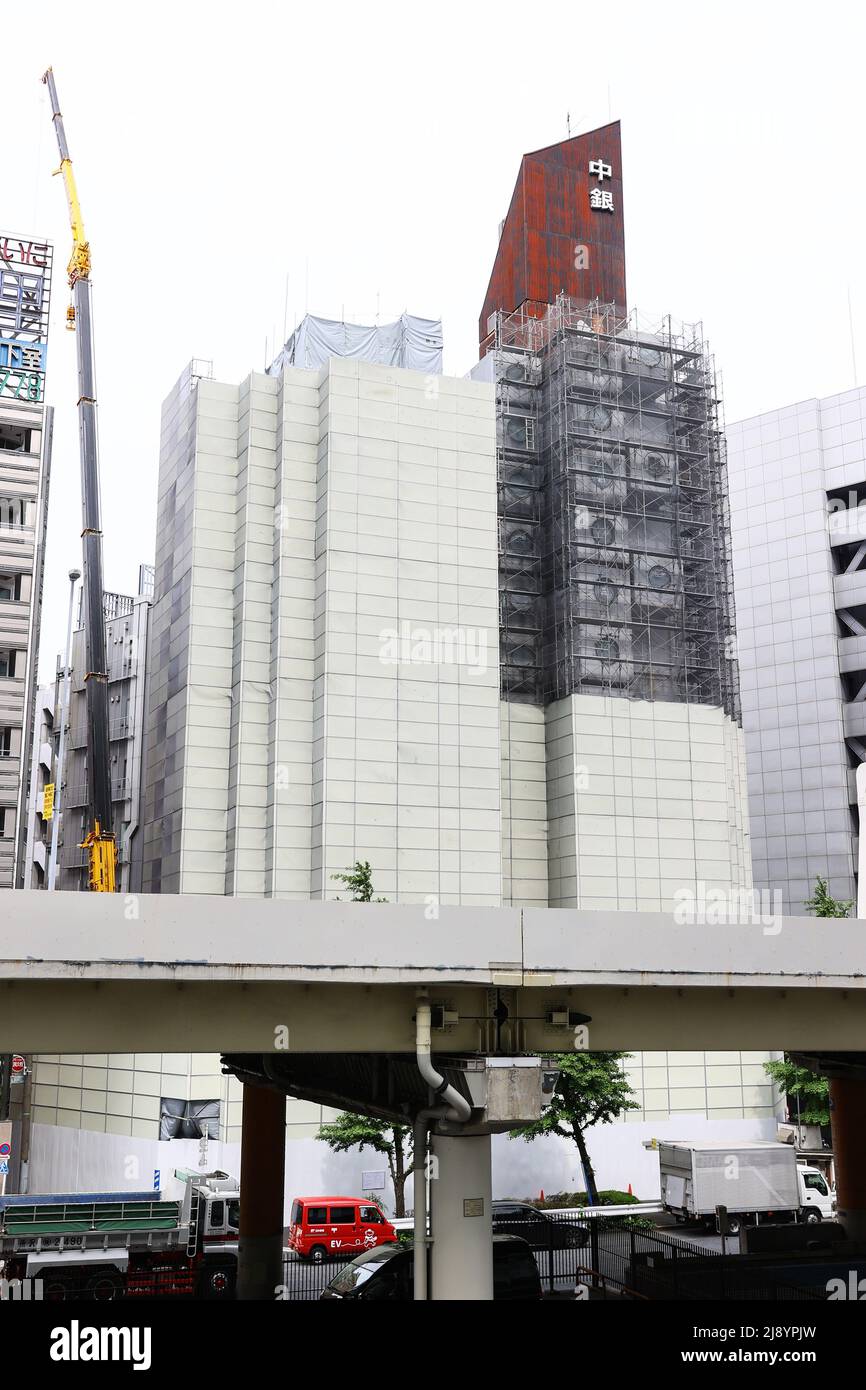 Tokyo, Japan. 19th May, 2022. Demolition work continues at Nakagin ...