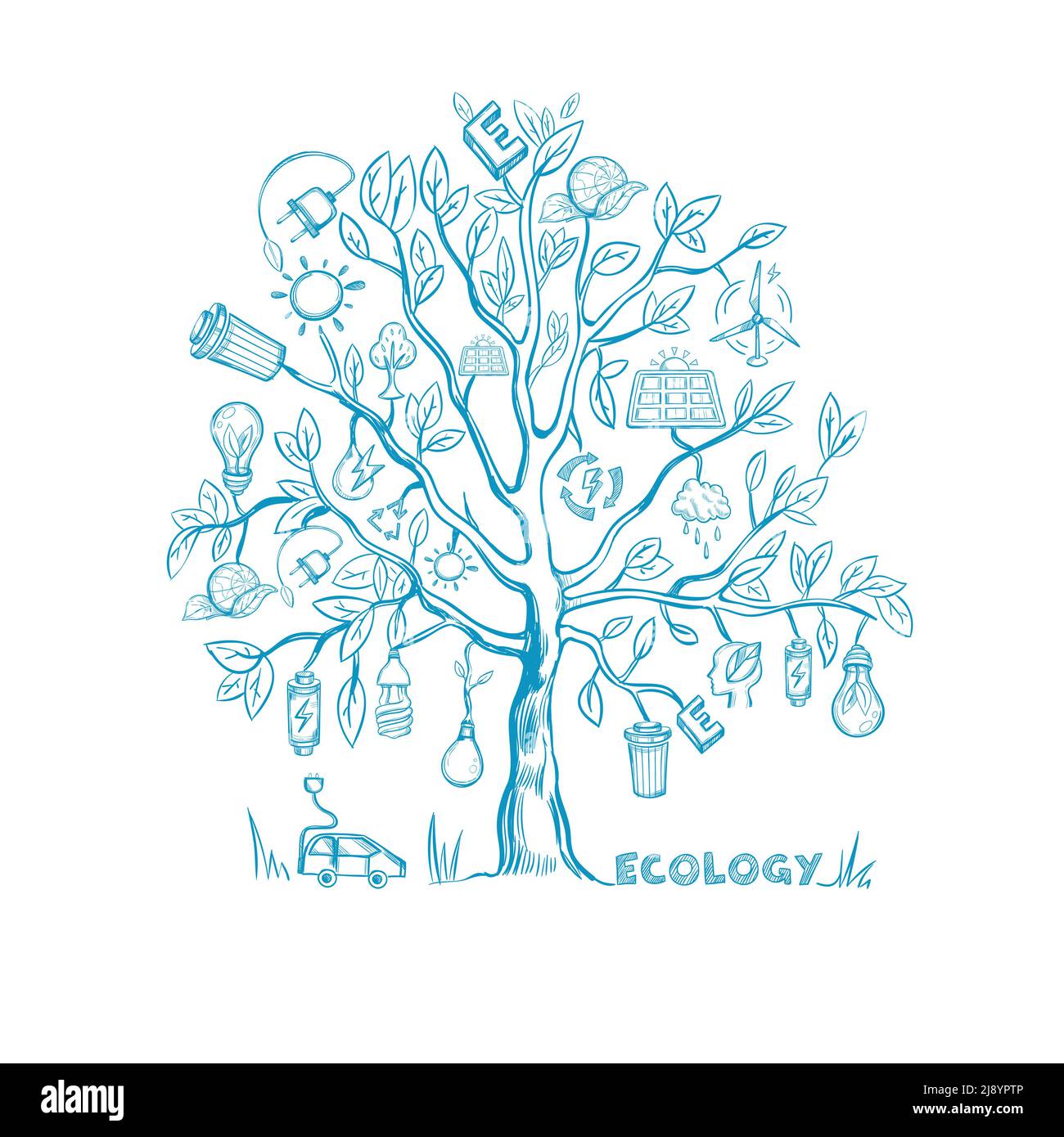 Ecology tree infographic concept with environmental eco and earth ...