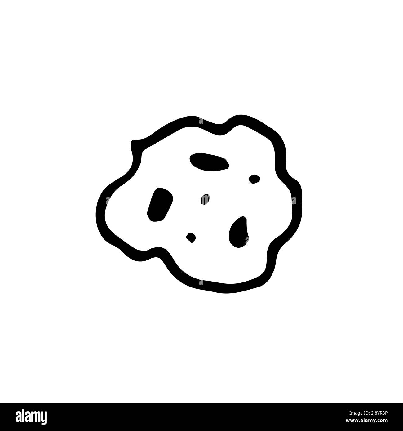 Line Space doodle comet. Hand-drawn asteroid isolated on white ...