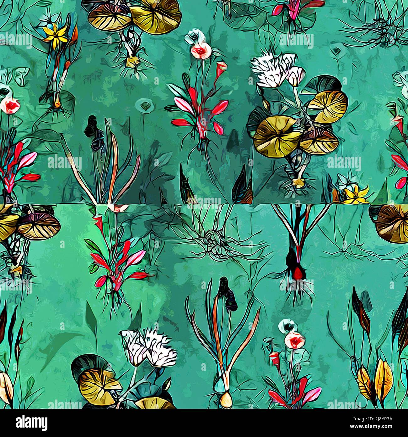 Textile and wallpaper patterns. A printable digital illustration work ...