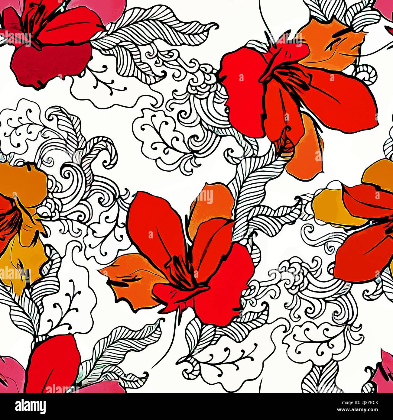 Textile and wallpaper patterns. A printable digital illustration work ...
