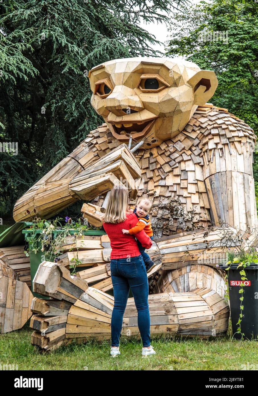 London UK 19 May 2022 Thomas Dambo’s Trolls (Matt and Helen), two 15ft ...