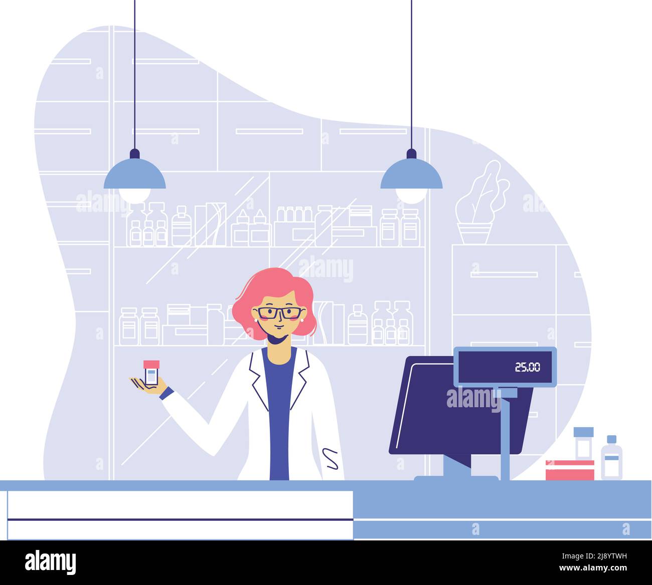 Pharmacy counter vector vectors hi-res stock photography and images - Alamy