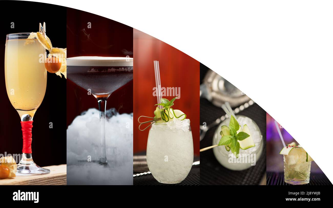 Cocktails collage hi-res stock photography and images - Alamy