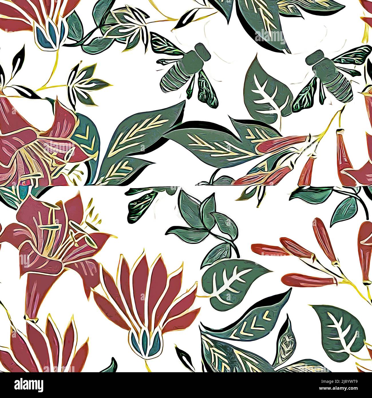 Textile and wallpaper patterns. A printable digital illustration work ...