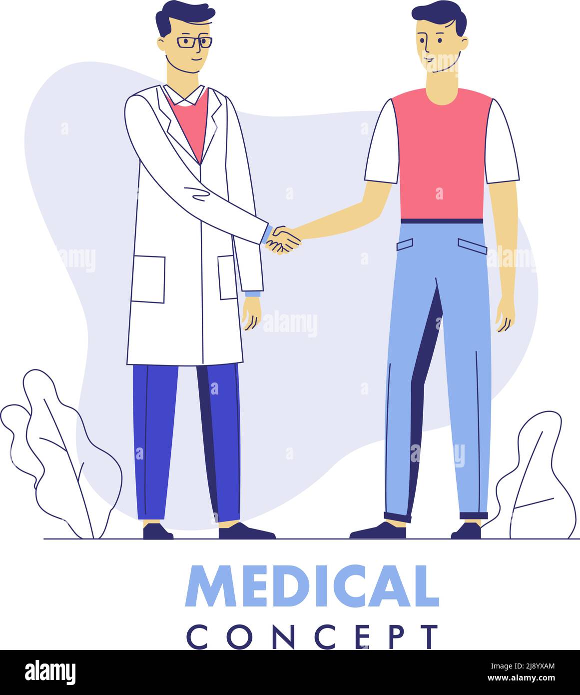 Handshake doctor patient Stock Vector Images - Alamy