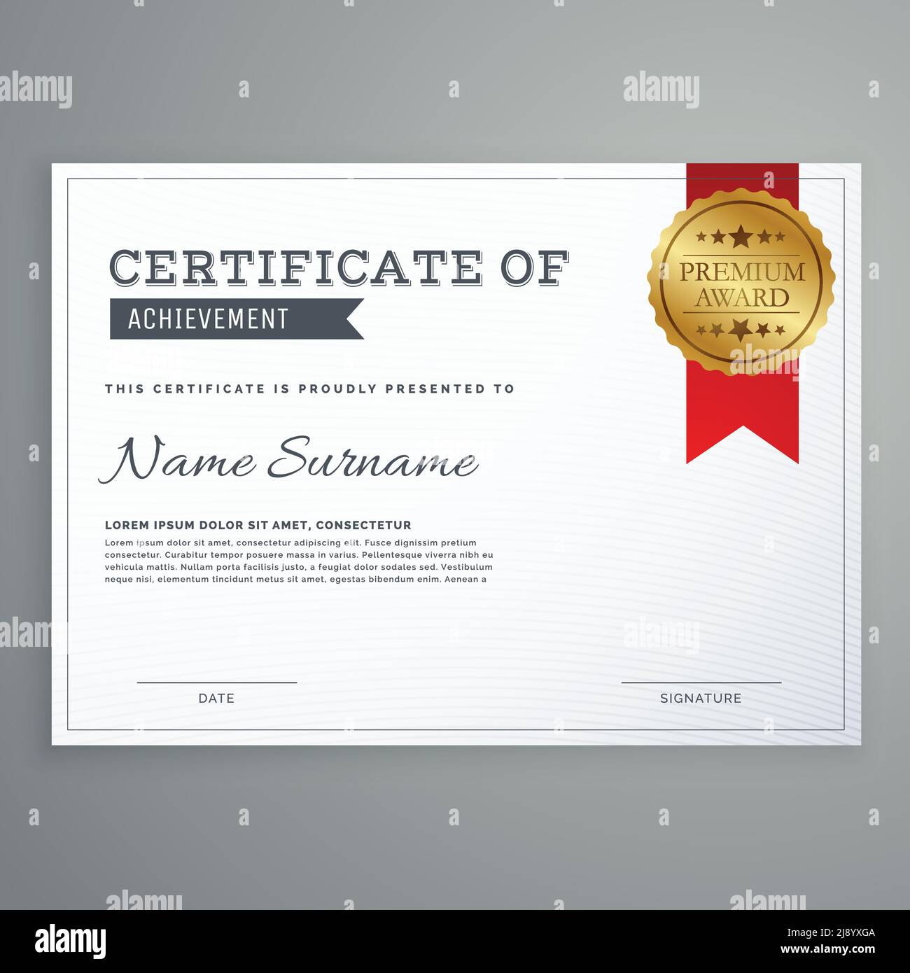 Simple Elegant Horizontal Certificate Template Stock Vector Image And Art