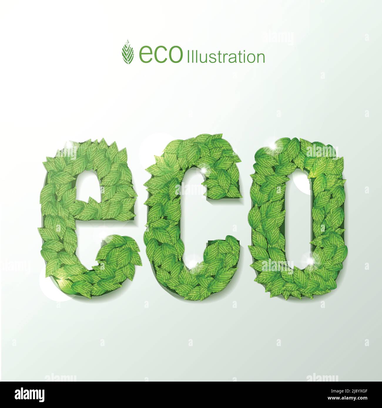 Environmental vector illustration with eco text composed of letters ...