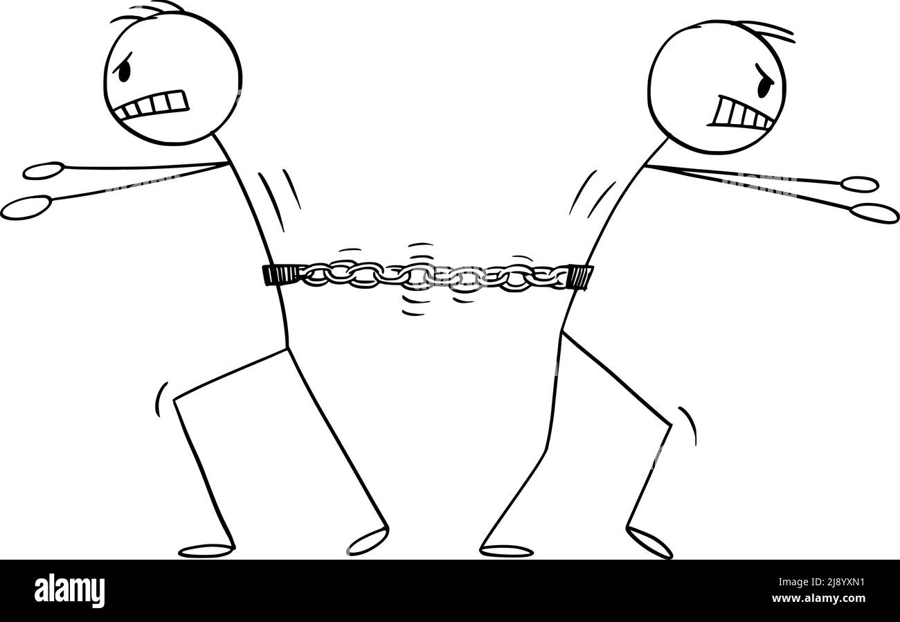 Two Person or Businessmen not Cooperating, Moving in Opposite Direction ...