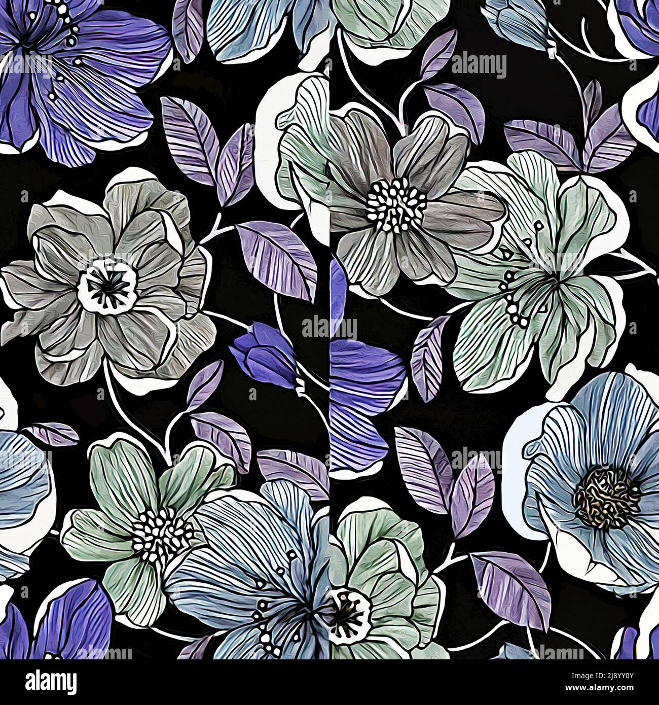 Textile and wallpaper patterns. A printable digital illustration work ...