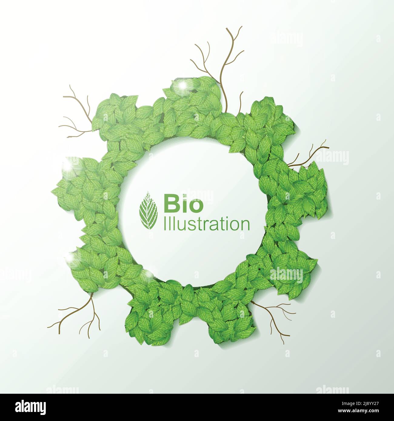 Nature abstract eco concept with green leaves vector Illustration Stock ...