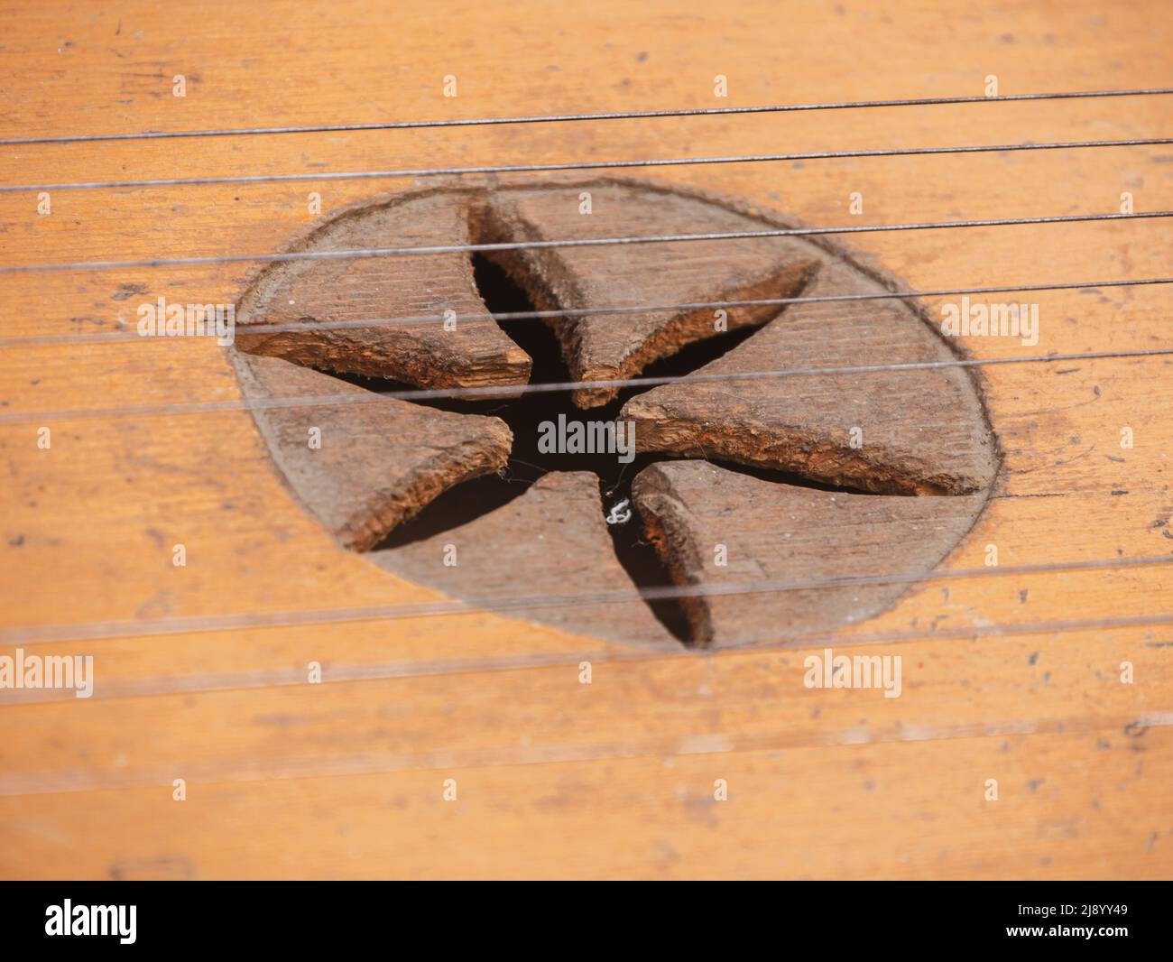 Tsymbaly ethnic musical instrument striking two beaters. Musician man ...