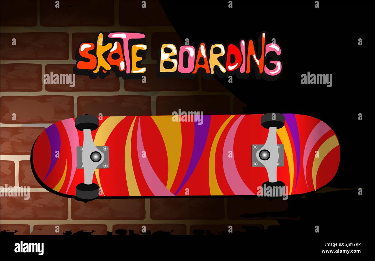 Go skateboarding day. Lettering. Poster design illustration.Funny ...