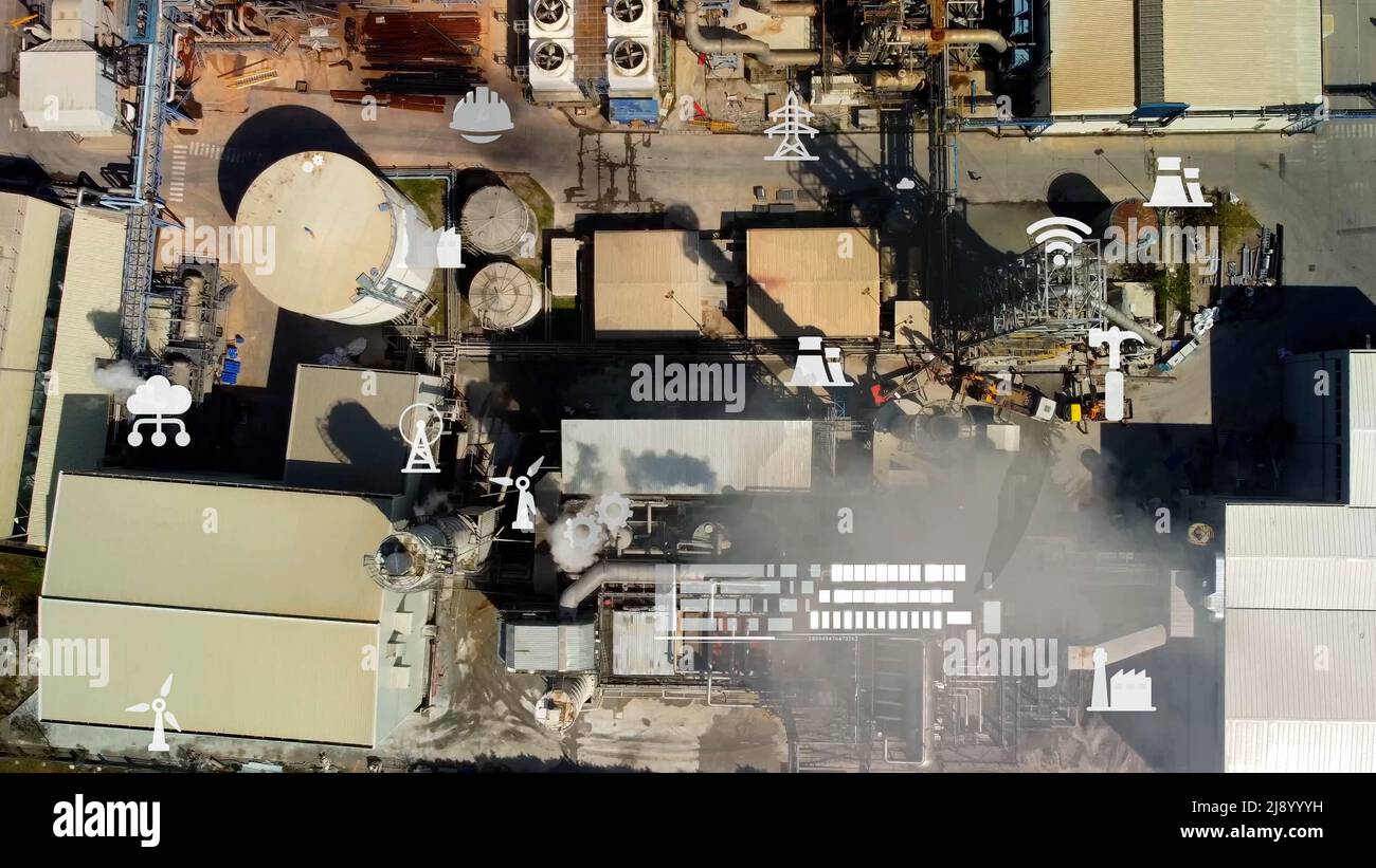 Smart factory concept. Communication network. INDUSTRY4.0 Stock Photo ...