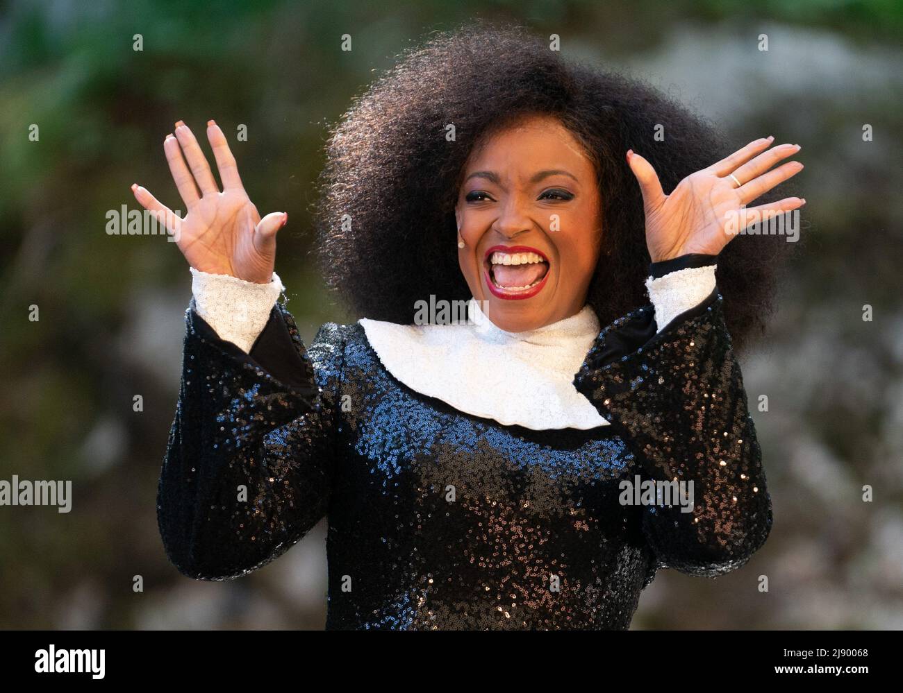Wunsiedel, Germany. 19th May, 2022. Actress and singer Zodwa Selele ...