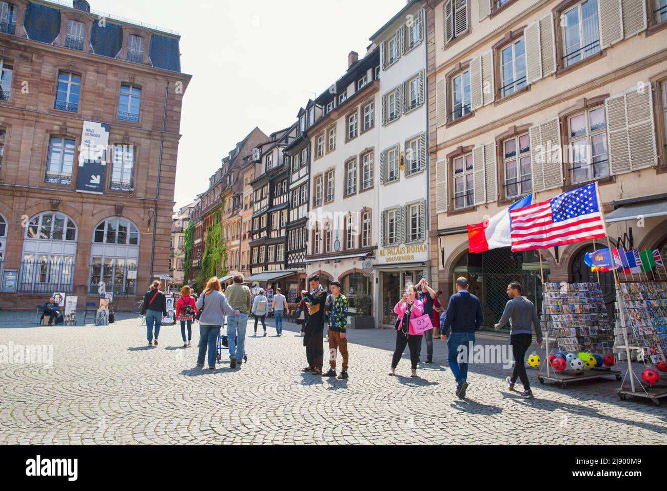 2 of May 2022, Strasbourg, France. Square de la cathédrale de ...