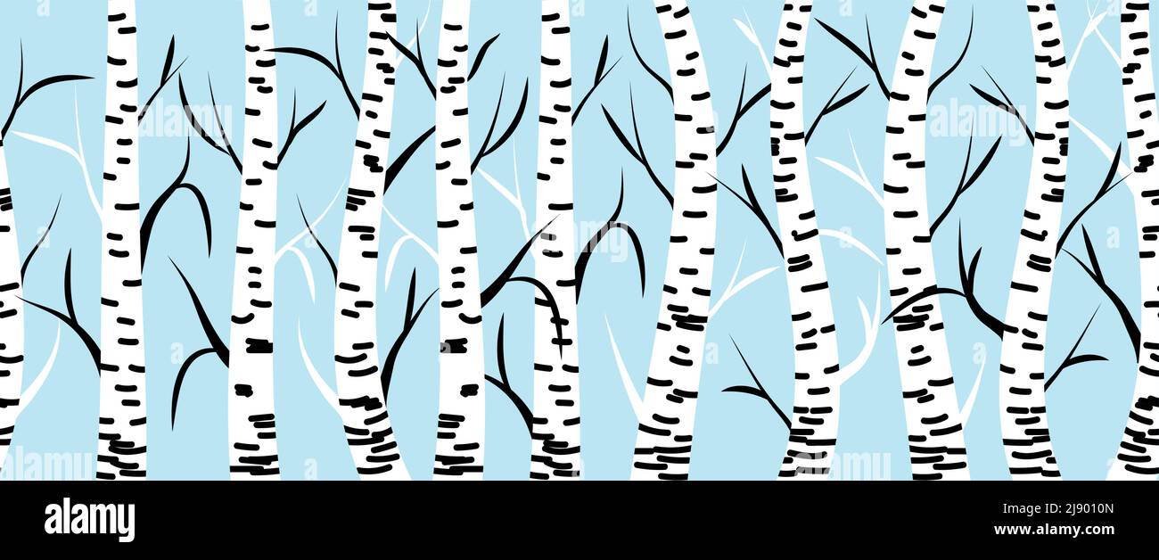 Winter seamless pattern with bullfinches and birch trees Stock Vector ...