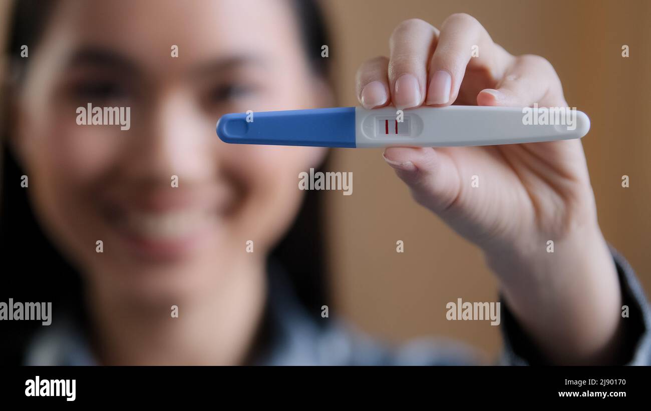 Portrait defocused asian girl pregnant happy woman expectant future ...