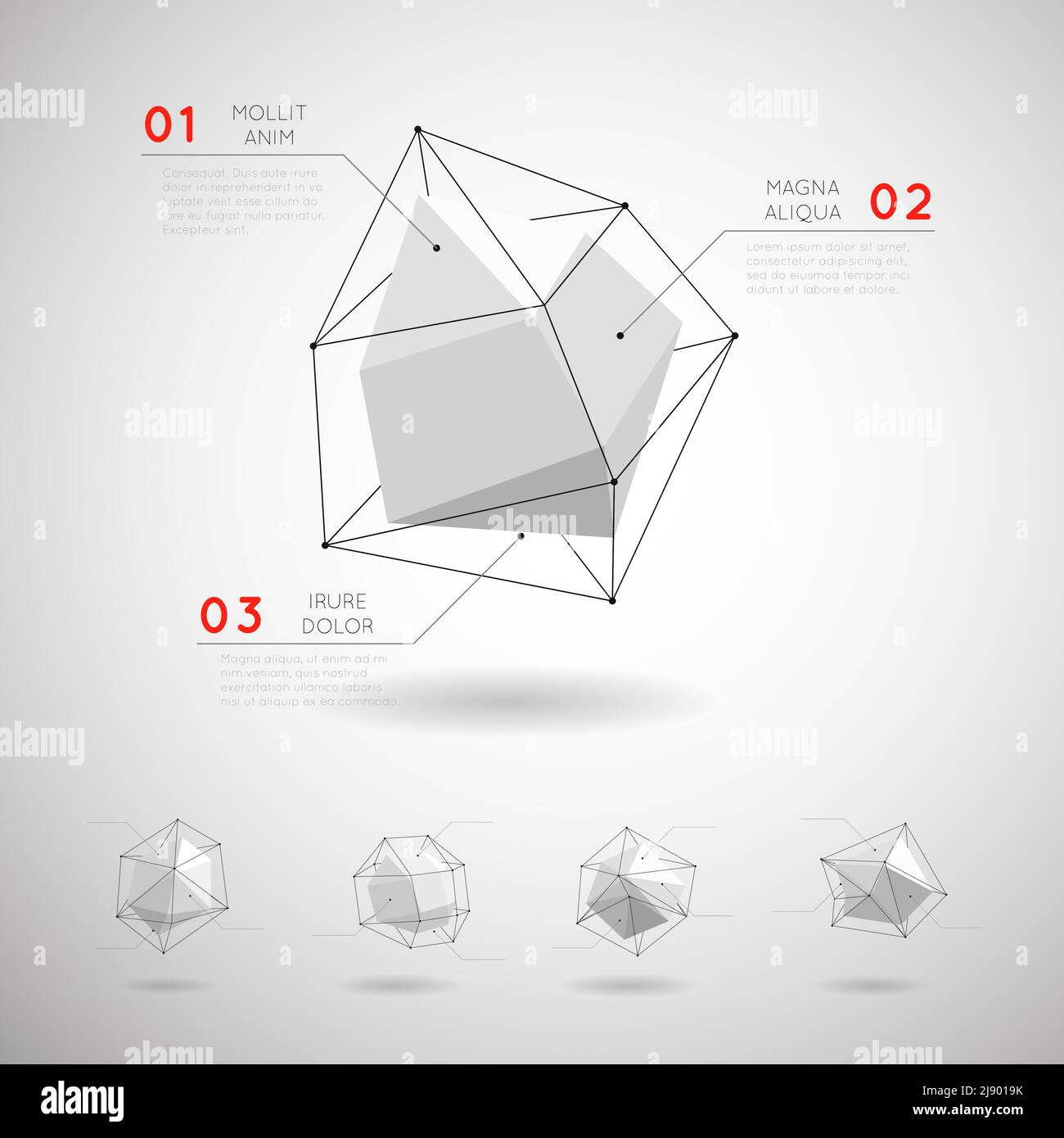 Vector low poly polygonal geometric shapes. Design 3d graphic abstract ...