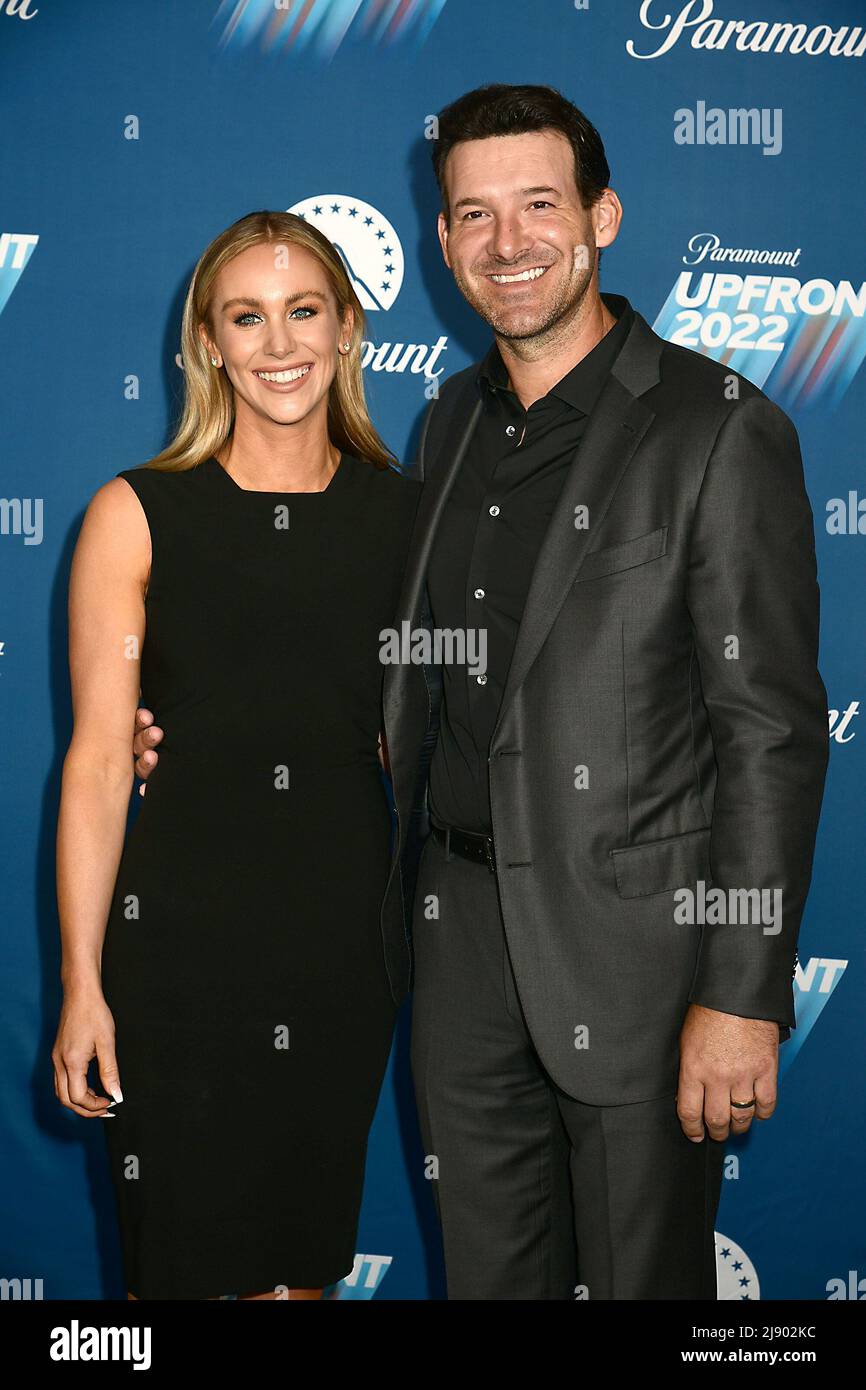 Tony Romo and wife Candice Crawford attend the Paramount Upfront 2022 ...