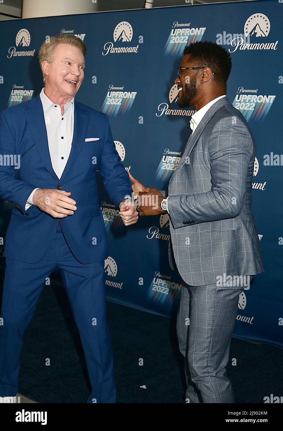 Phil Simms and Nate Burleson attends the Paramount Upfront 2022 Blue ...
