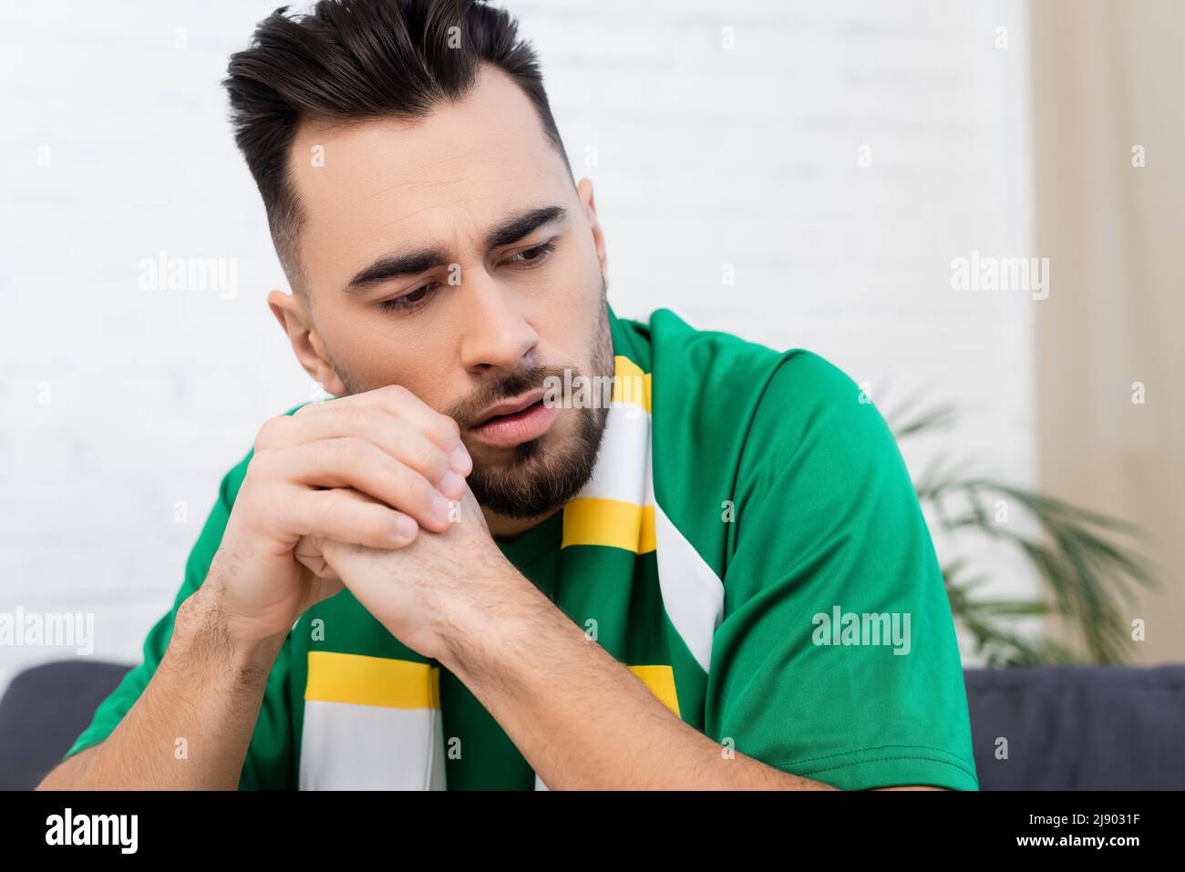 Cheerful bearded sports fan hi-res stock photography and images - Alamy