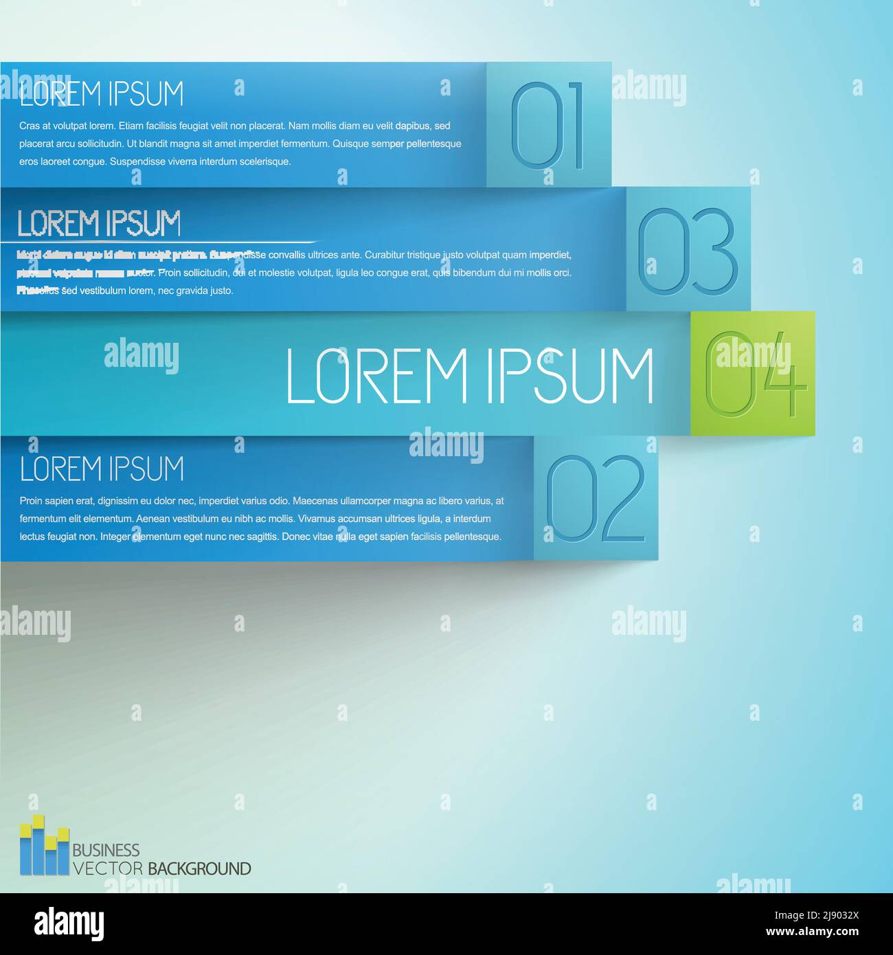 Selection of option business infographics with blue horizontal stripes ...