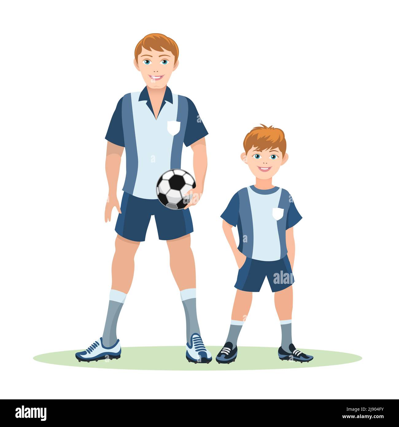 Family stand football Stock Vector Images - Alamy