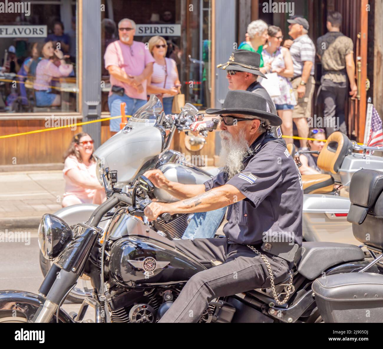 Men riding Harley Davidsons in the Franklin Rodeo Parade Stock Photo ...