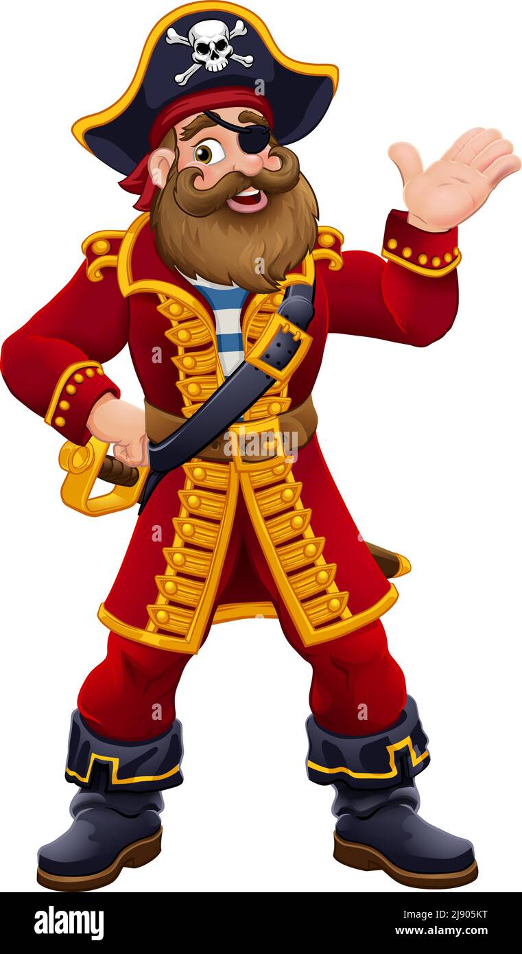 Pirate Fun Captain Cartoon Character Mascot Stock Vector Image & Art ...