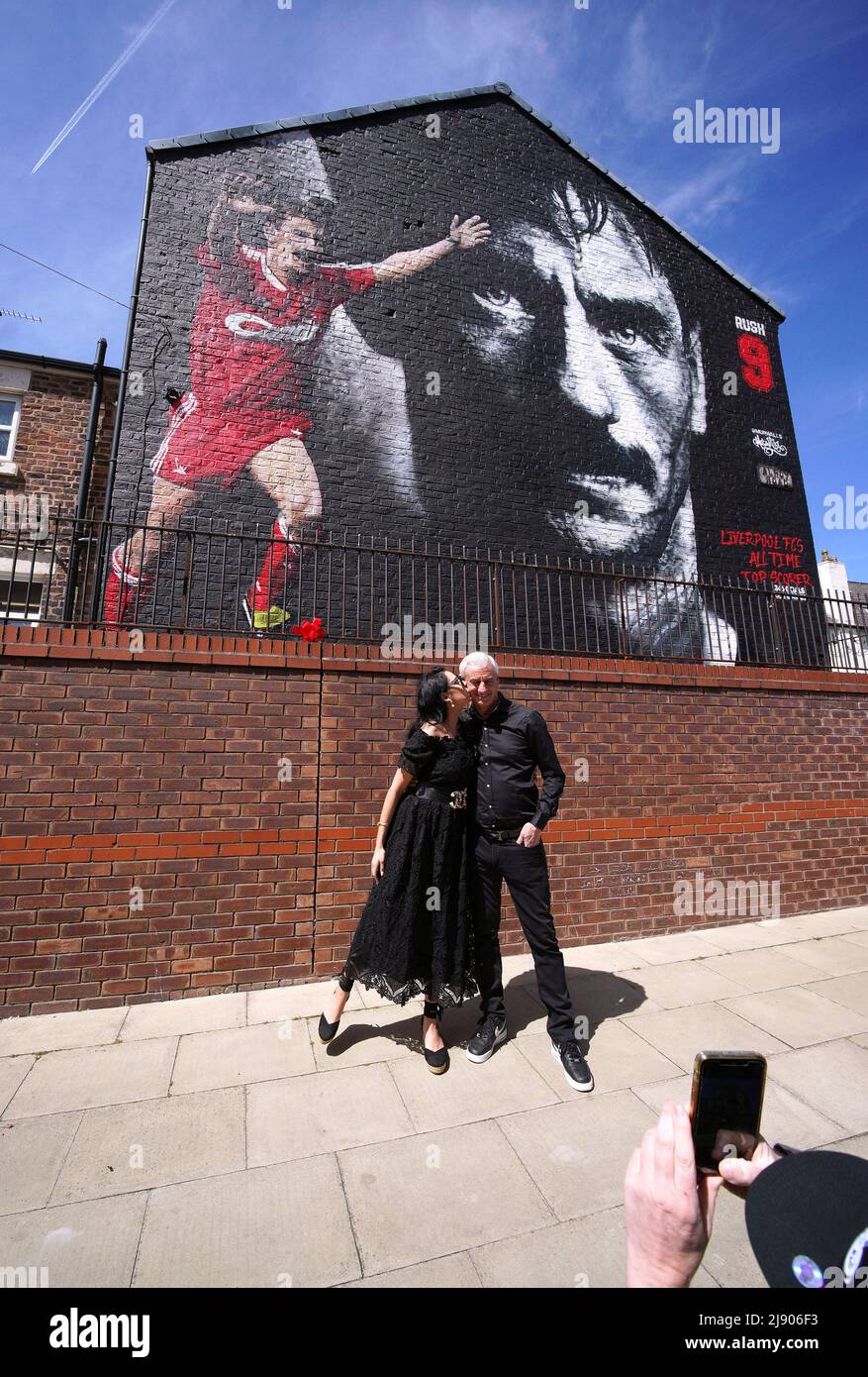 Former Liverpool player Ian Rush and partner Carol Anthony pose in ...