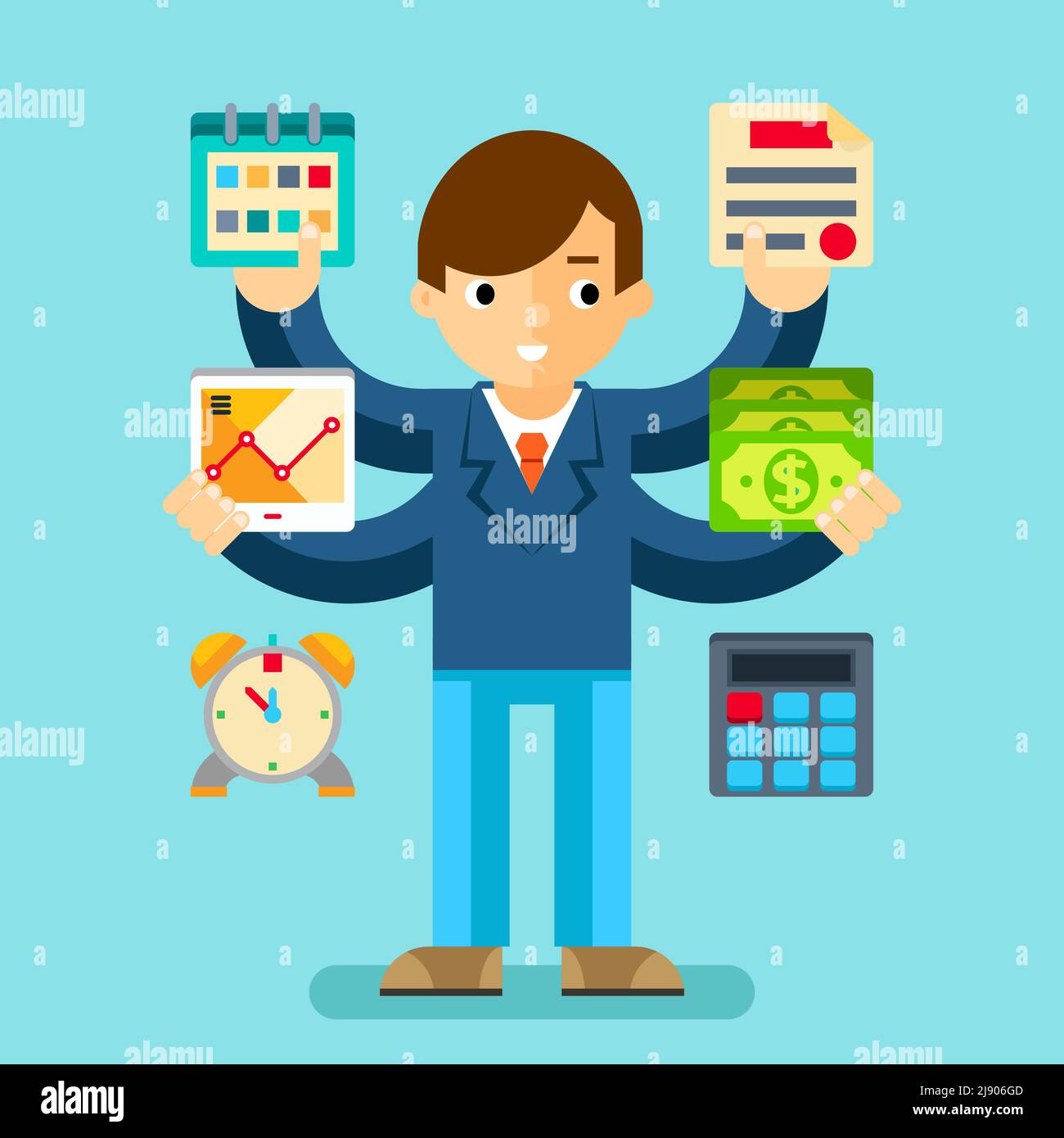 Multi tasking manager office. Business planning and organization ...