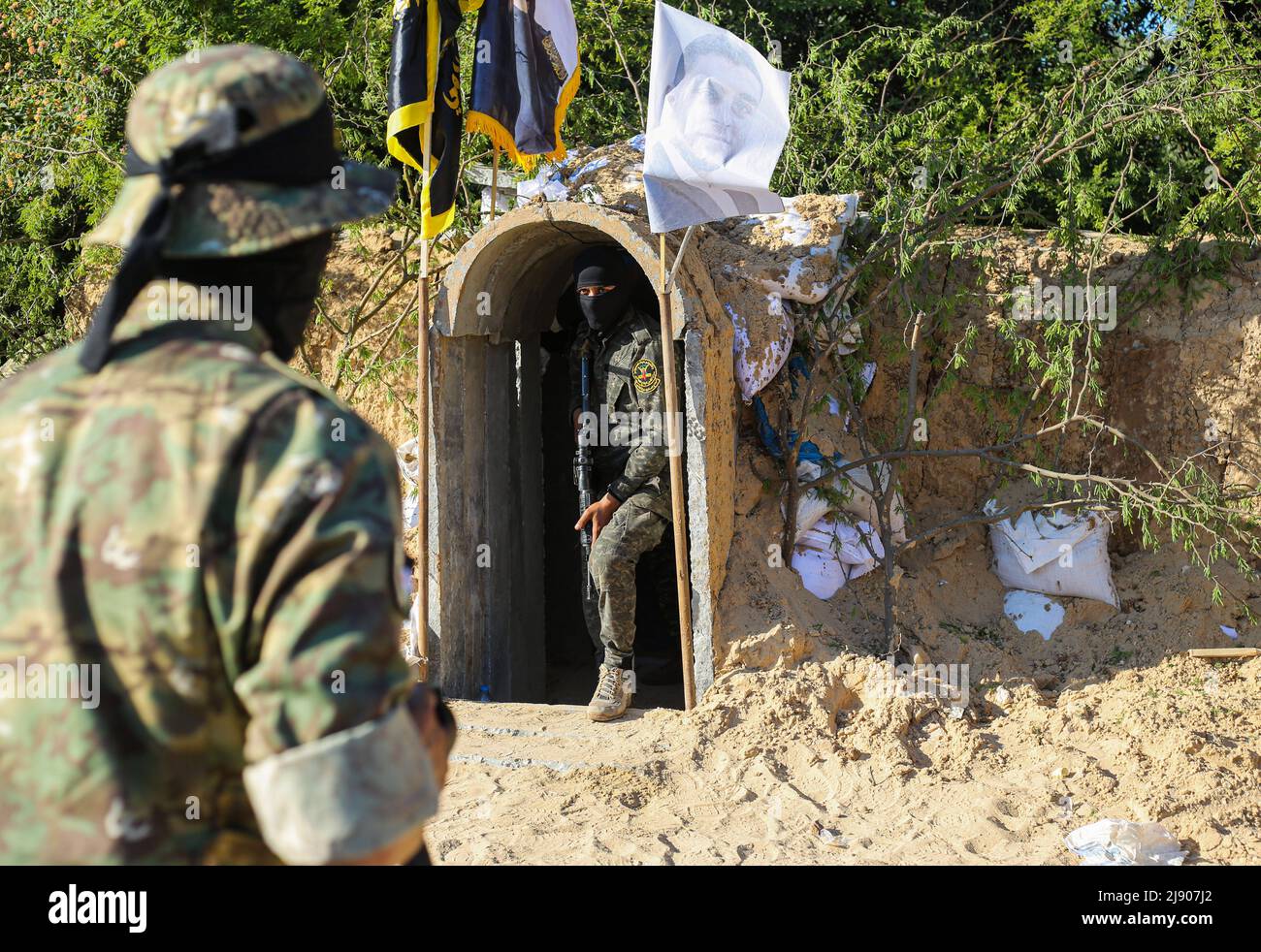 A Palestinian fighter of Al-Quds brigades, the military wing of ...