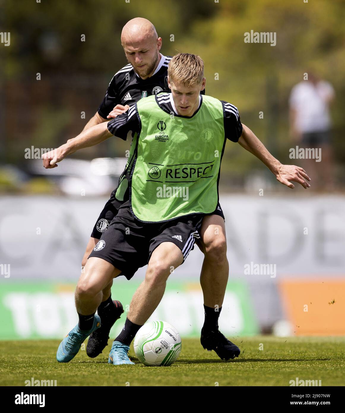 LAGOS - Gernot Trauner and Nesto Groen in action during a Feyenoord ...