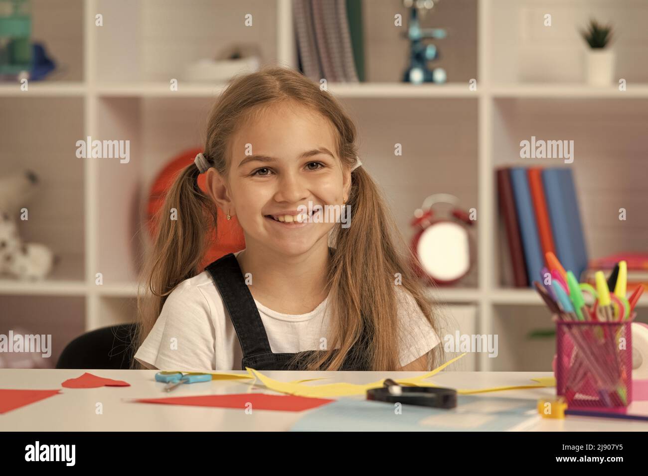 back to school. teen girl ready to study. happy childhood. cheerful kid ...