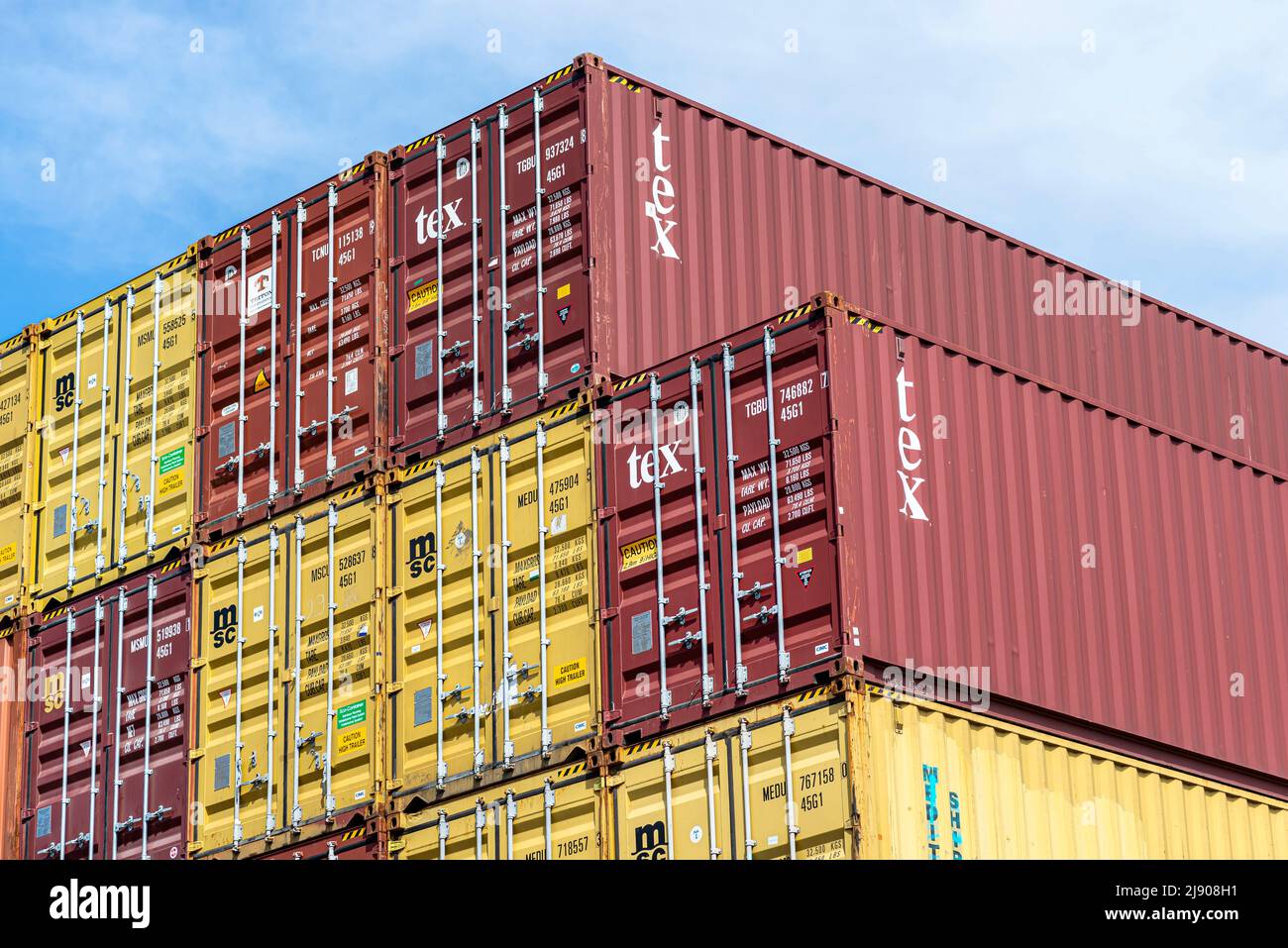 Containers on a wharf containers on a wharf hi-res stock photography ...