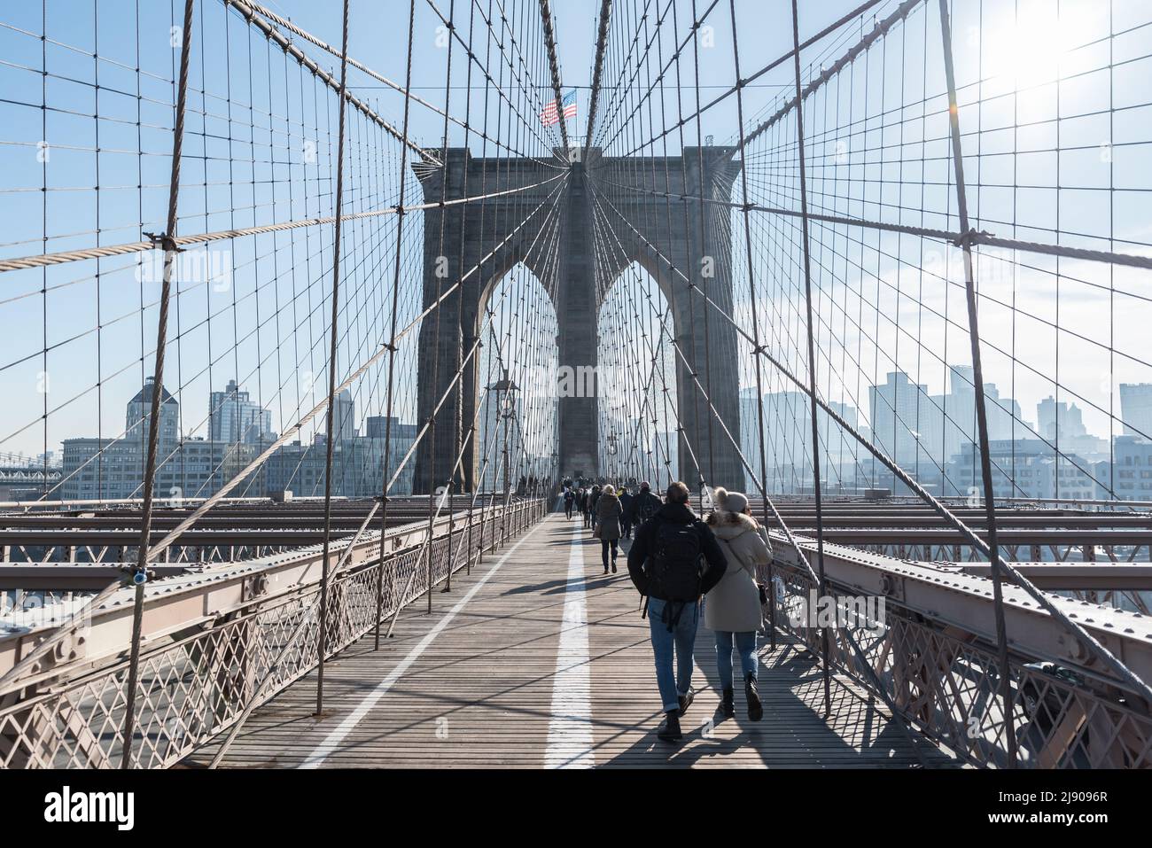 Footpath to the brooklyn bridge hi-res stock photography and images - Alamy