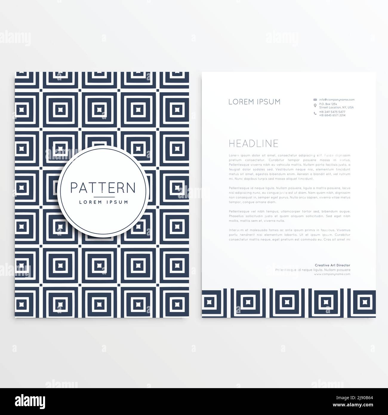 stylish letterhead design with square patterns Stock Vector Image & Art ...