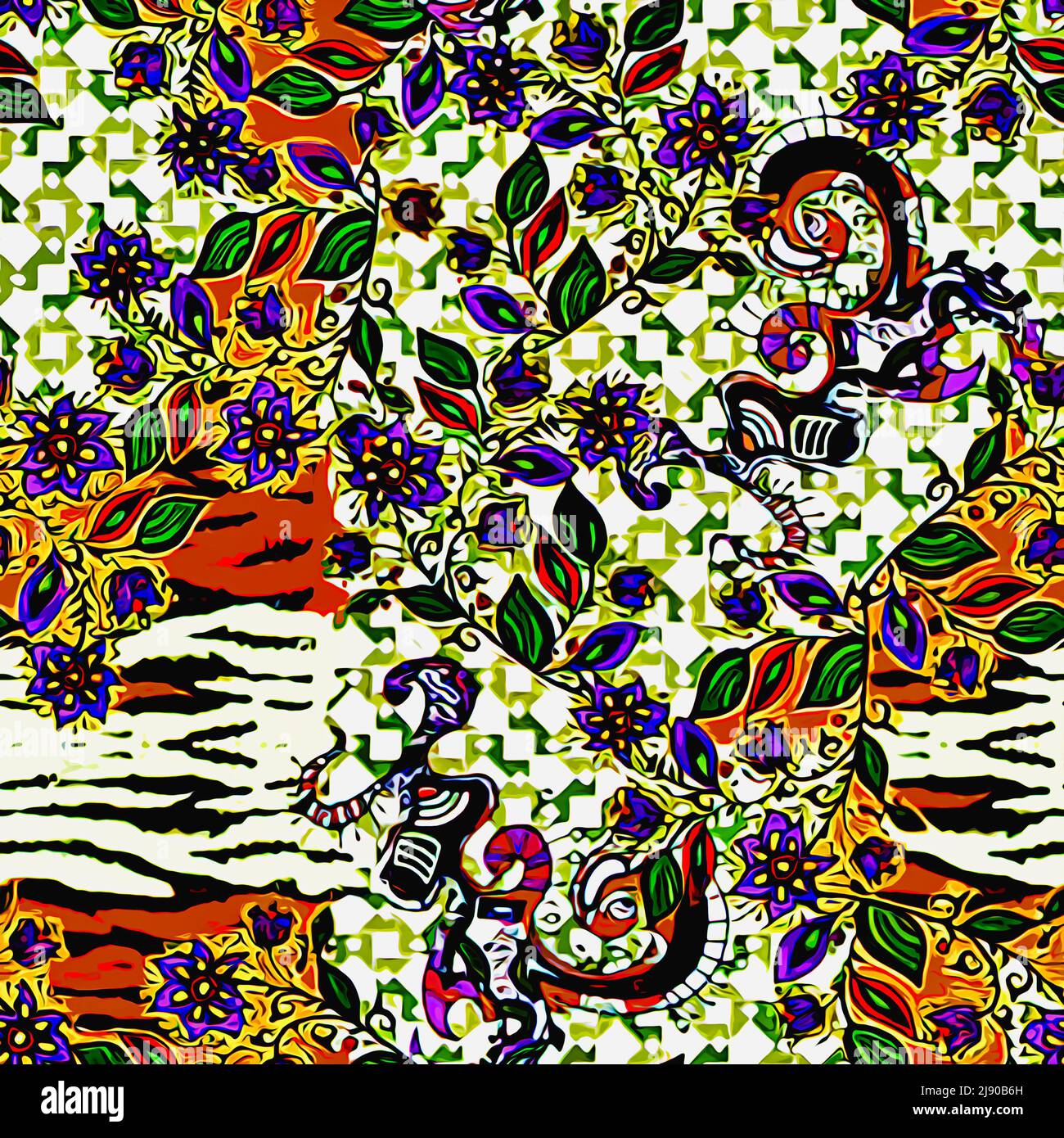 Textile and wallpaper patterns. A printable digital illustration work ...