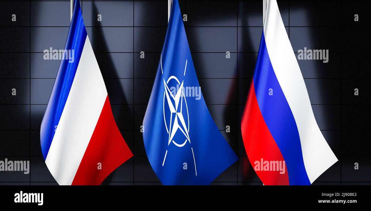 France, NATO and Russia flags - 3D illustration Stock Photo - Alamy