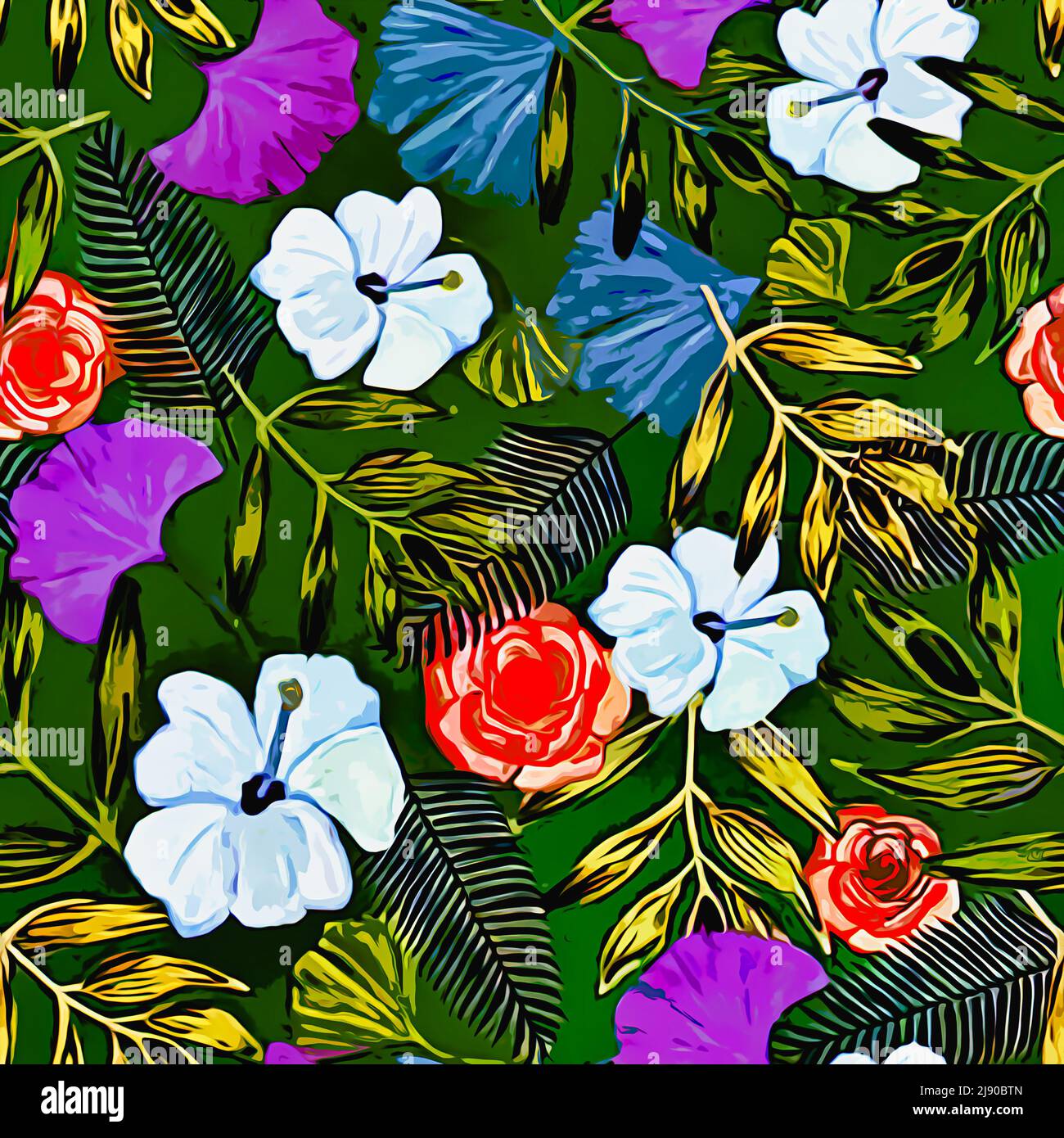 Textile and wallpaper patterns. A printable digital illustration work ...