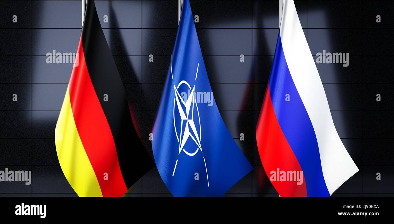 Germany, NATO and Russia flags - 3D illustration Stock Photo - Alamy