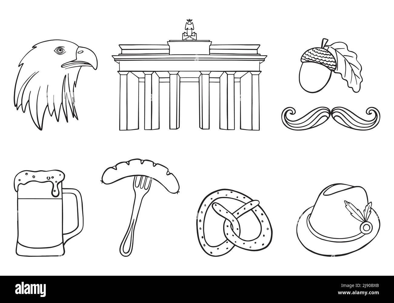 Vector stickers set of Germany's symbols. Travel illustration with ...