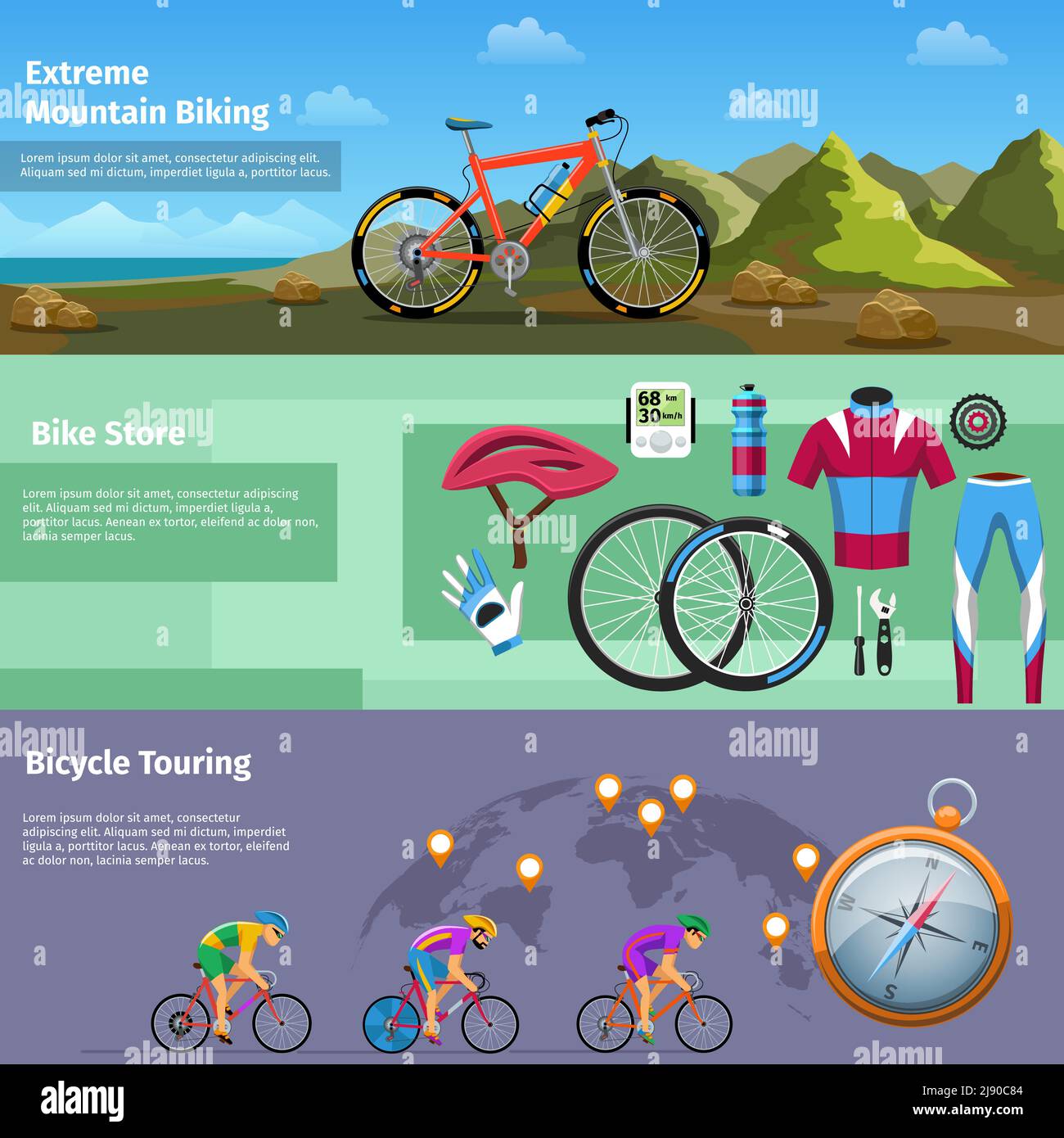 Bicycle compass Stock Vector Images - Alamy