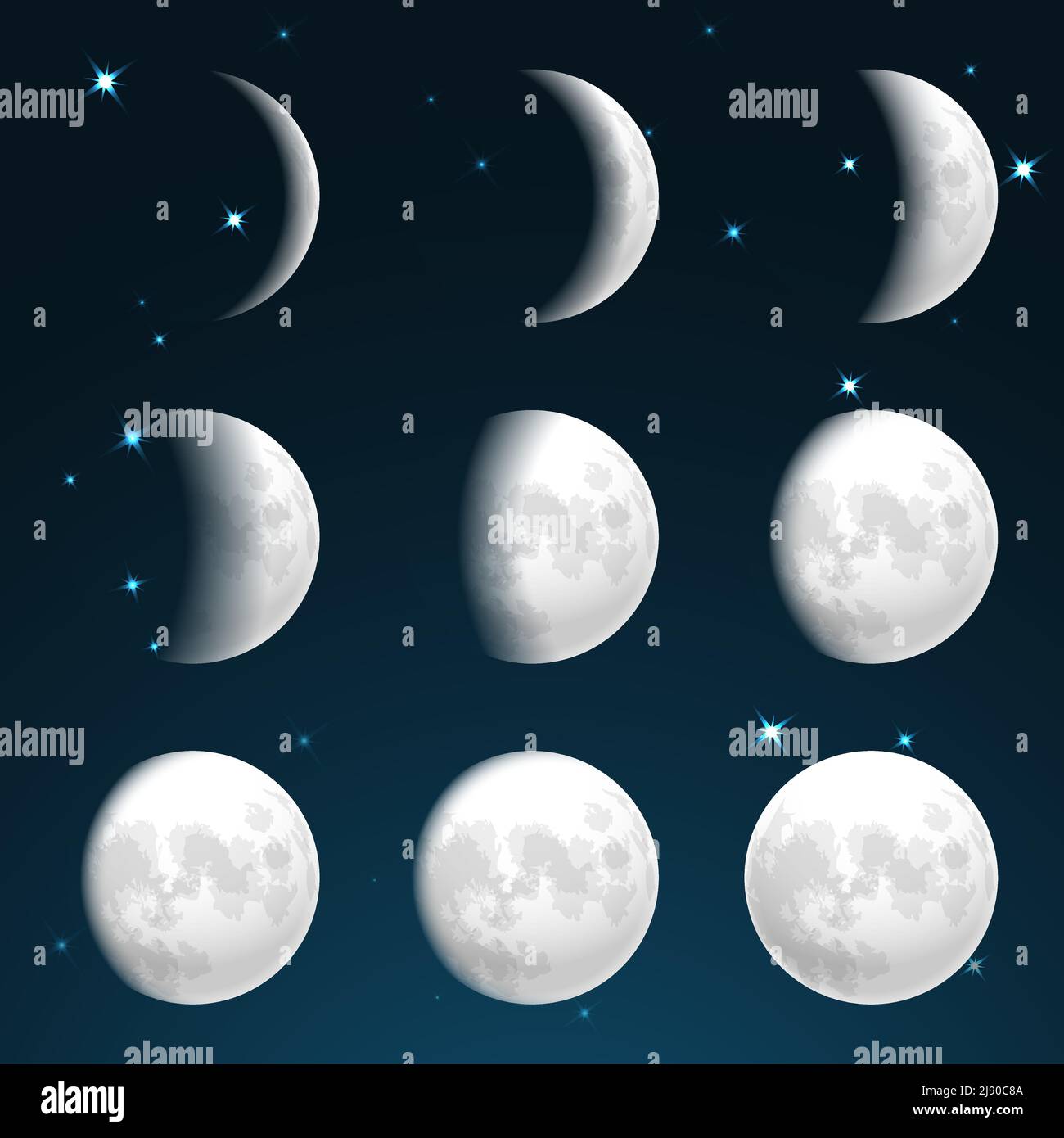 Full moon in starry night Stock Vector Images - Alamy