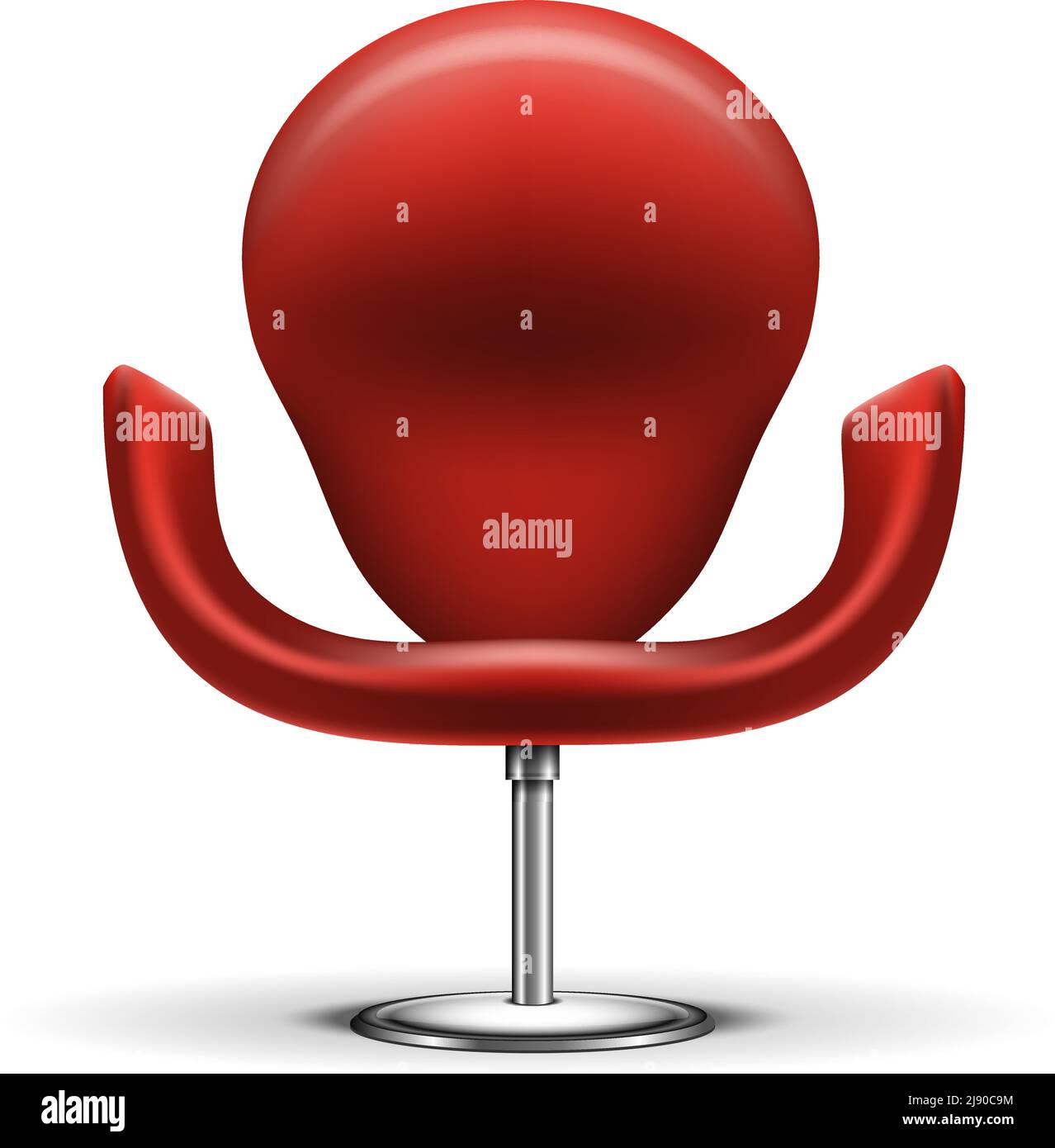 Red Modern chair isolated on white background. Editable EPS and Render ...