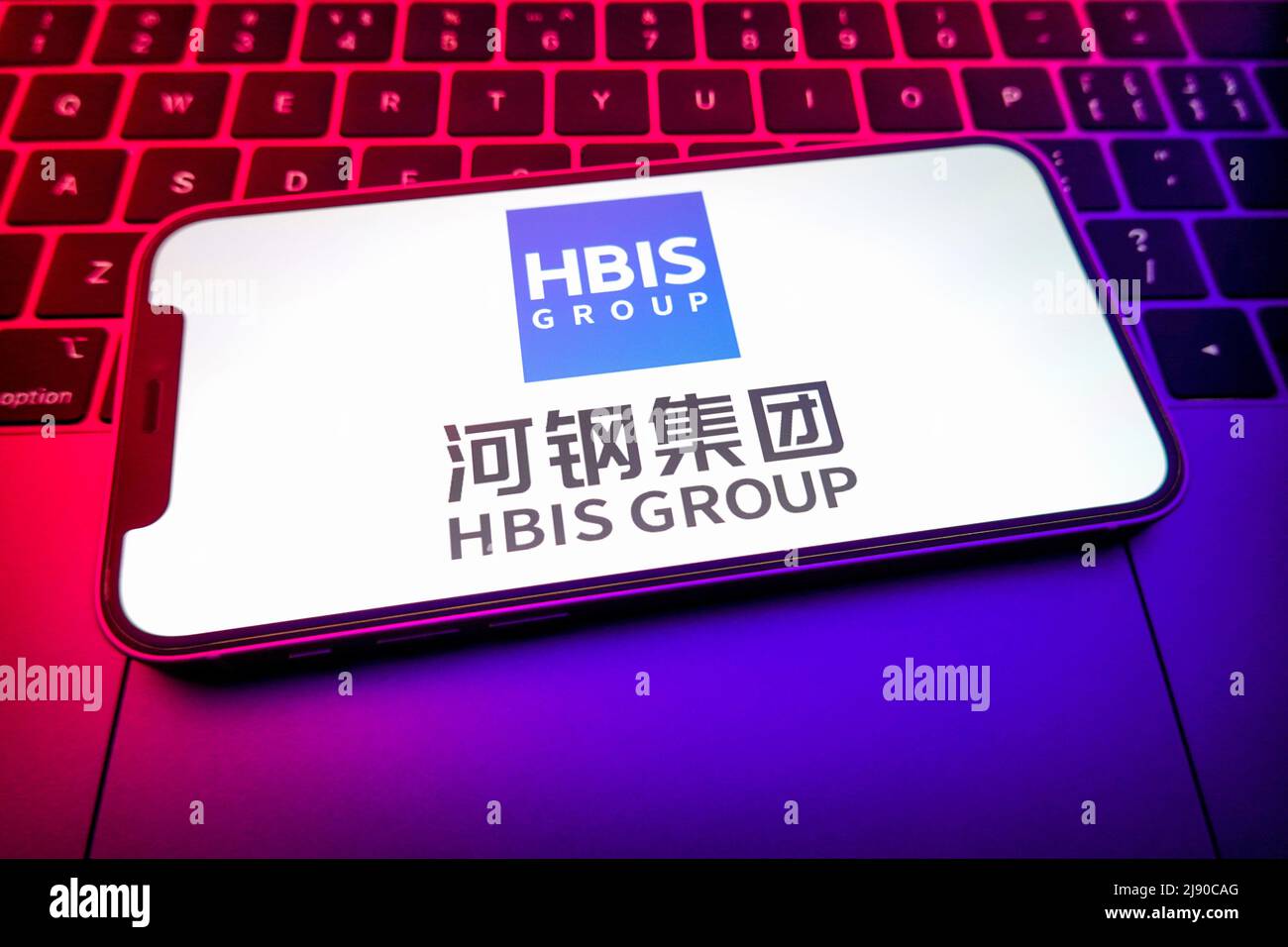 In this photo illustration, an HBIS Group logo is displayed on the ...