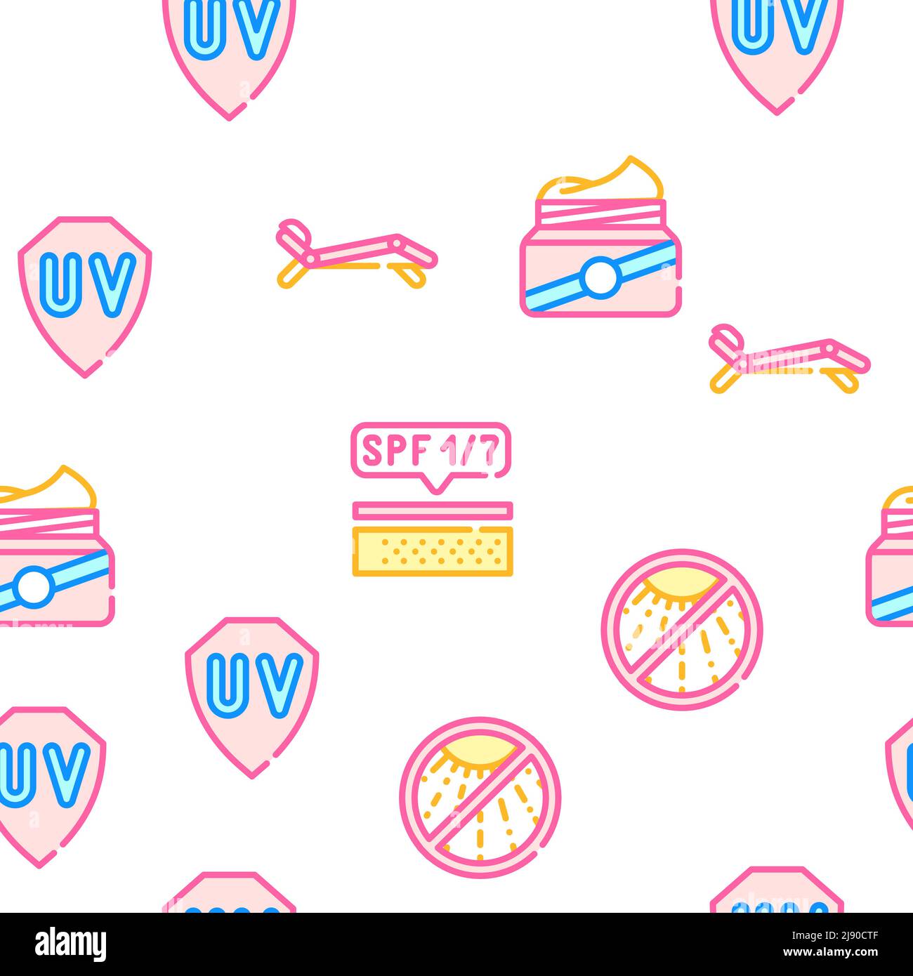 Sunscreen Protection Collection Icons Set isolated illustration Stock ...